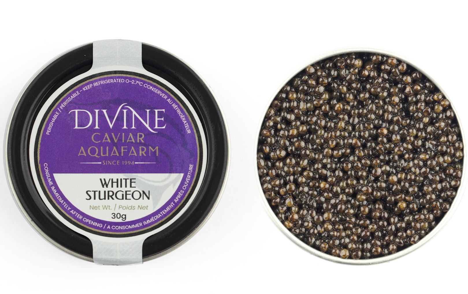 Northern Divine White Sturgeon Caviar - 30gr (Tin) | Northern Divine ...