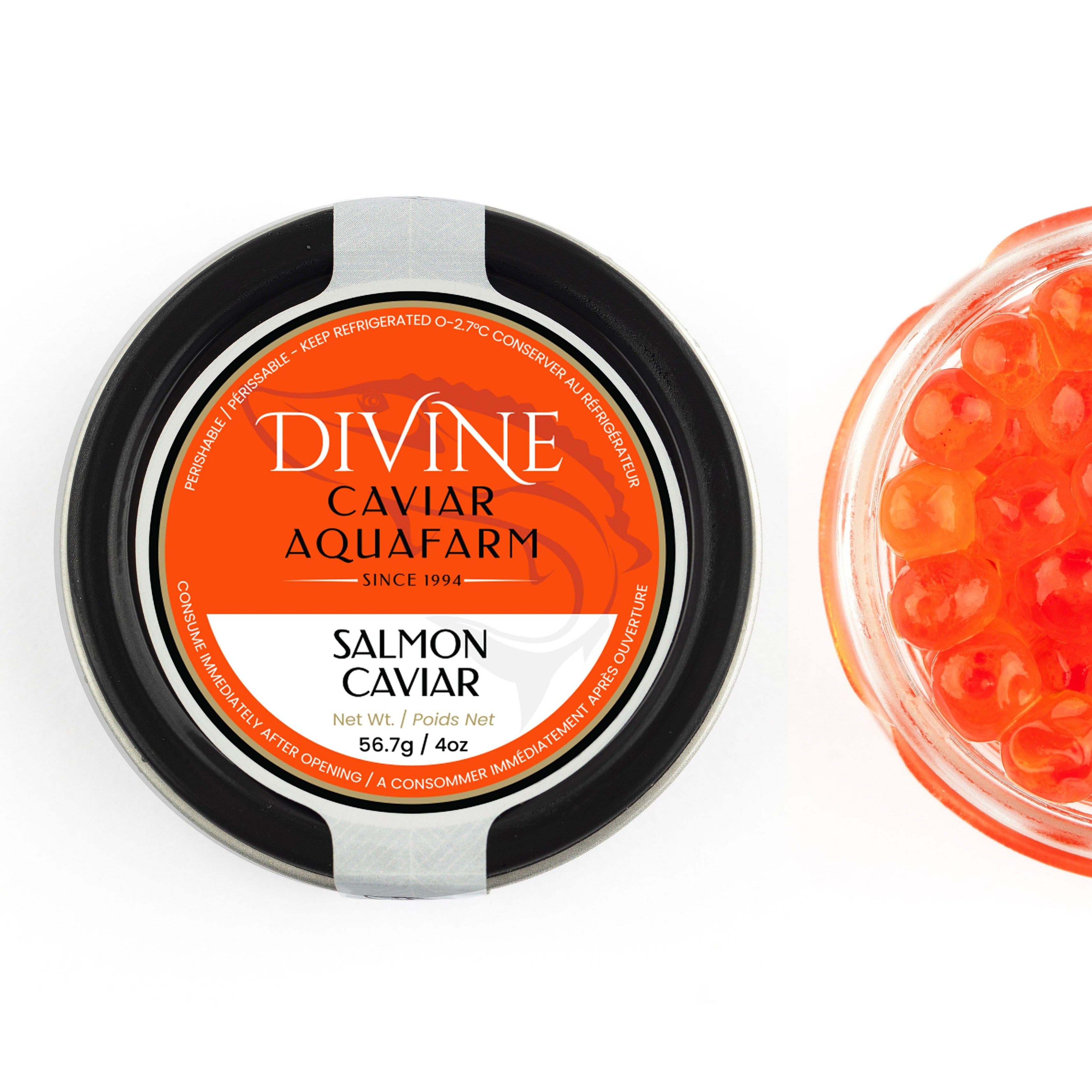 Northern Divine Coho Salmon Caviar - 4oz (Jar) | Northern Divine Aquafarms